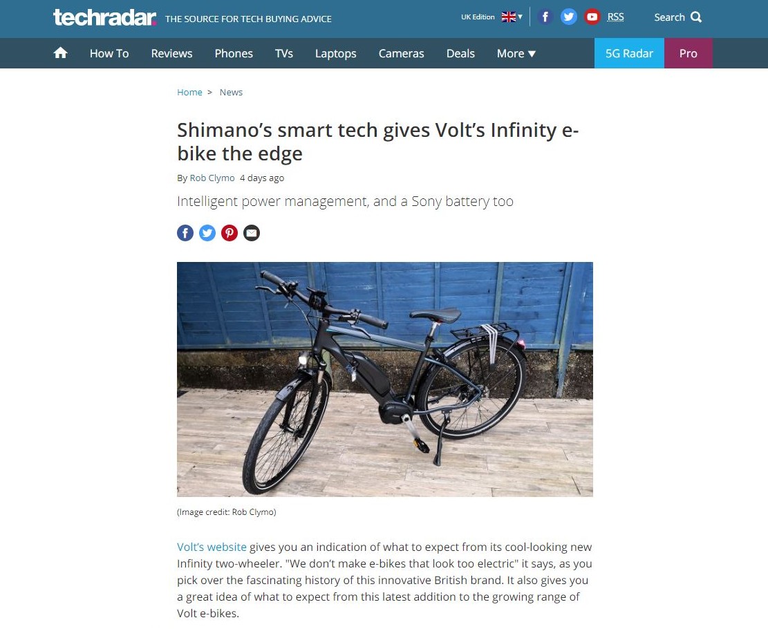 Volt Infinity has the smart-tech edge for TechRadar - Volt News